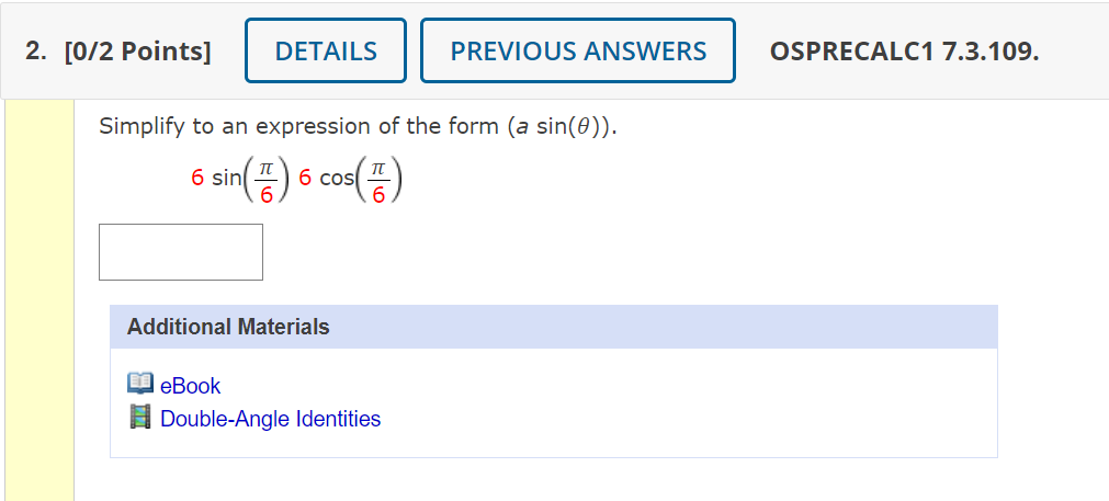 Solved 2. [0/2 Points] Simplify to an expression of the form | Chegg.com