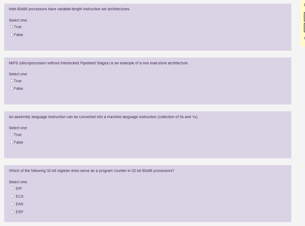 Solved Intel 80x86 processors have variable-length | Chegg.com