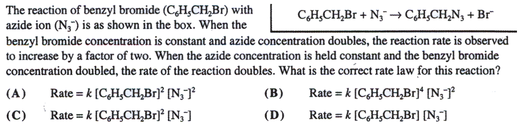 Solved The reaction of benzyl bromide (CH,CH,Br) with azide | Chegg.com