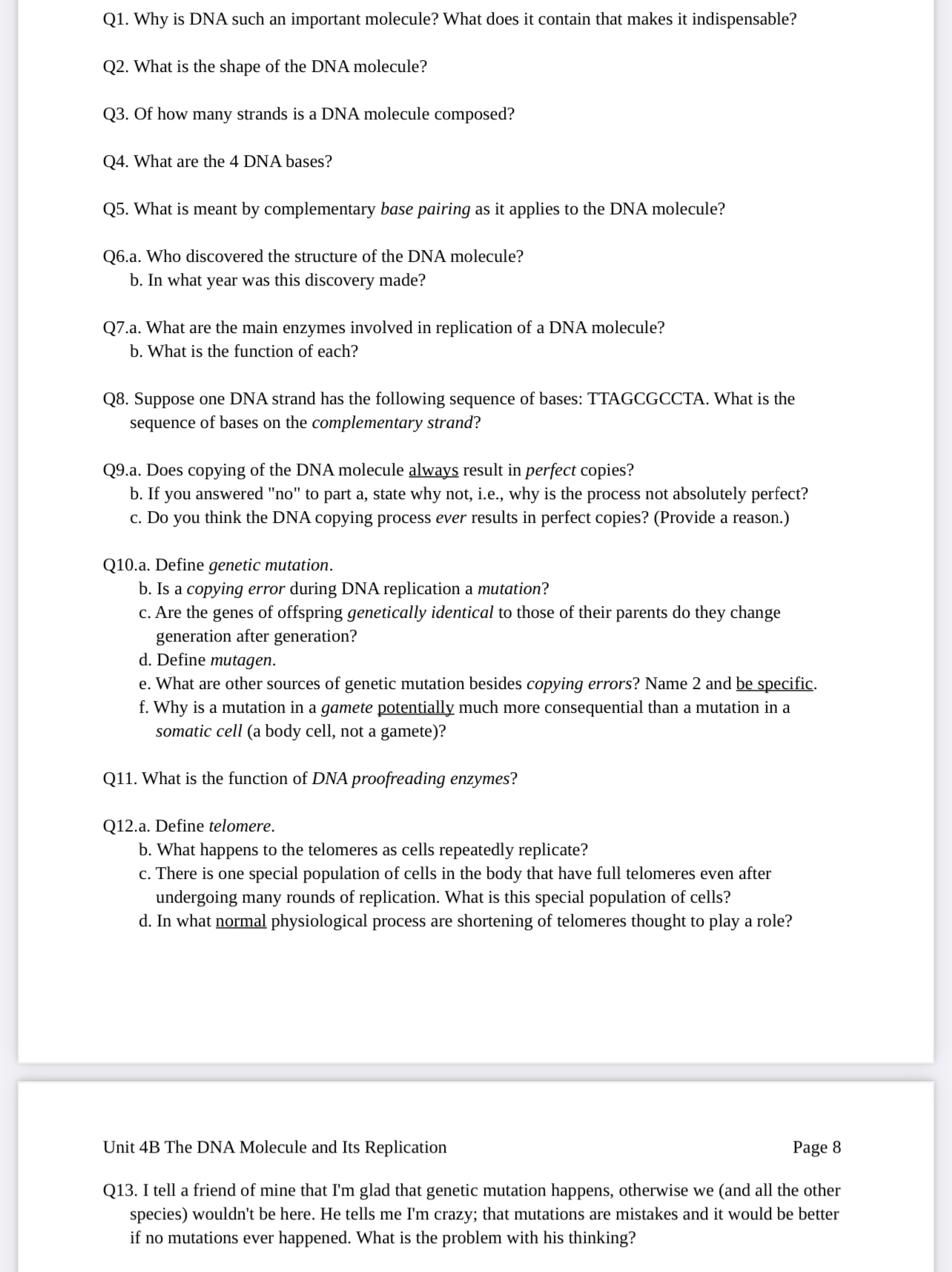 Solved Q2. What is the shape of the DNA molecule? Q3. Of how | Chegg.com