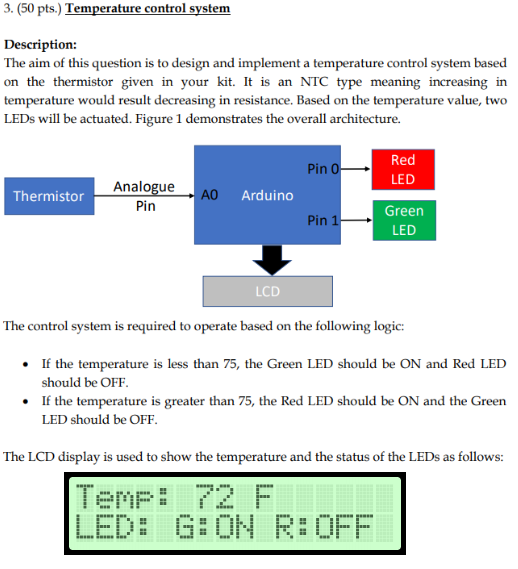 Solved 3. (50 pts.) Temperature control system Description: | Chegg.com