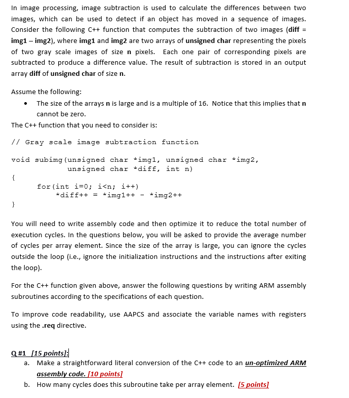 Solved In image processing, image subtraction is used to | Chegg.com