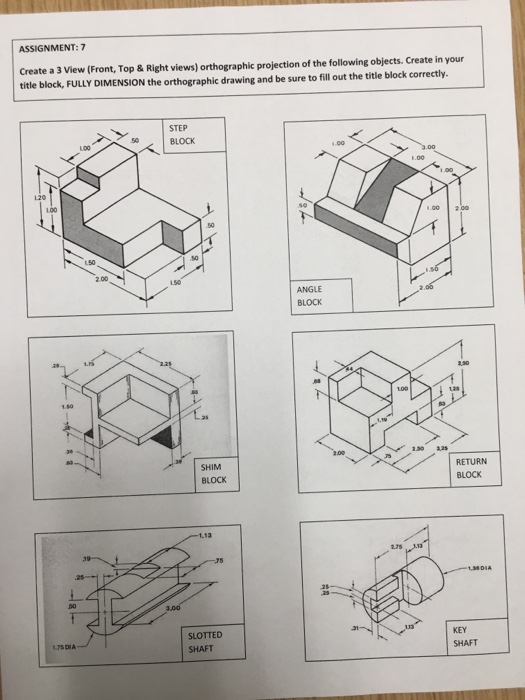 Solved Create (draw) a front, top, and right orthographic | Chegg.com