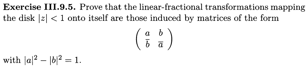 Solved Exercise Iii 9 5 Prove That The Linear Fractional