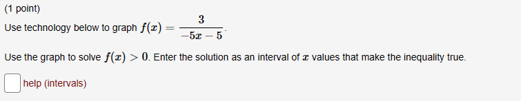 Solved (1 ﻿point)Use technology below to graph | Chegg.com