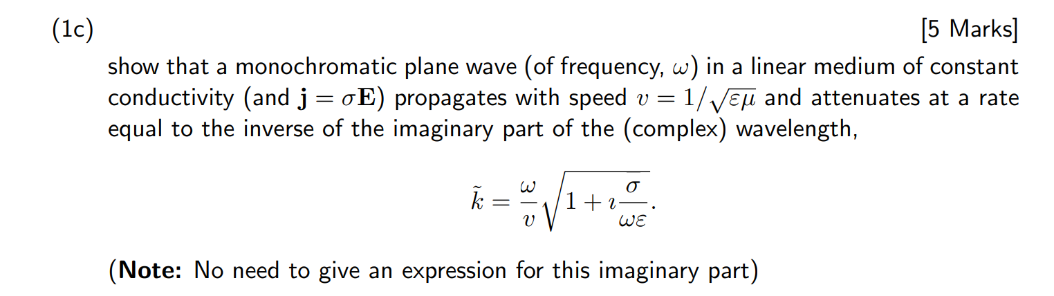 Solved show that a monochromatic plane wave (of frequency, ω | Chegg.com