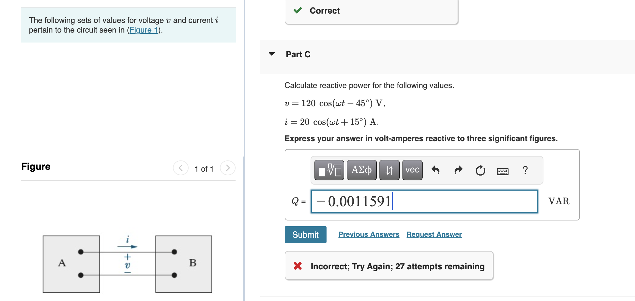Solved The following sets of values for voltage v and | Chegg.com