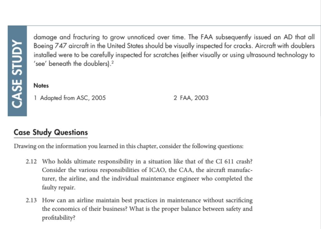 Solved CHINA AIRLINES FLIGHT 611 - THE DANGERS OF METAL | Chegg.com