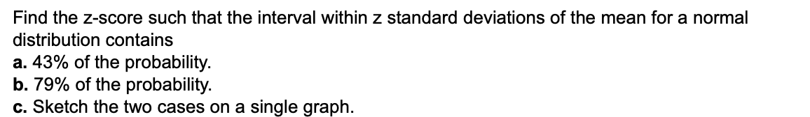 Solved Find the z-score such that the interval within z | Chegg.com