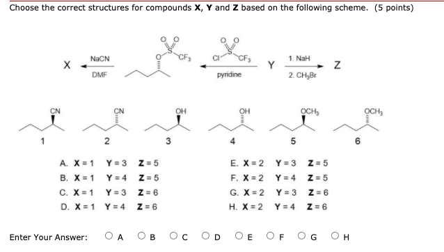 Solved Choose the correct structures for compounds X, Y and | Chegg.com