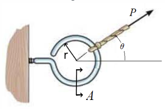 Solved The hook shown in the figure is subjected to a force | Chegg.com