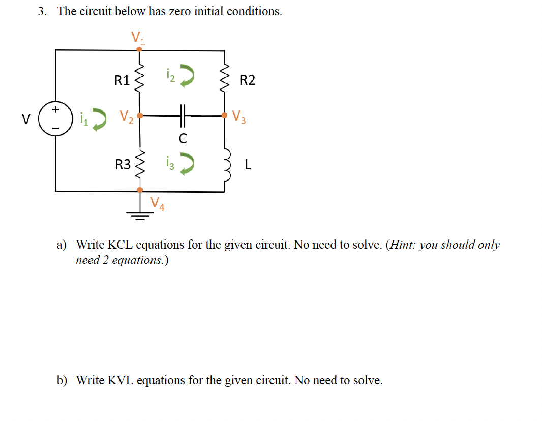Solved 3. The circuit below has zero initial conditions, a) | Chegg.com