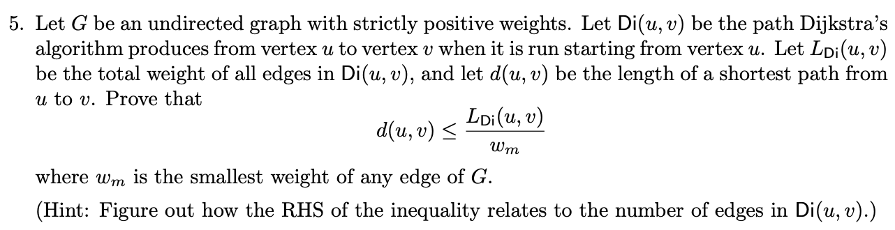Solved 5. Let G be an undirected graph with strictly | Chegg.com