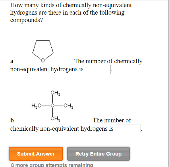 Solved How many kinds of chemically non-equivalent hydrogens | Chegg.com