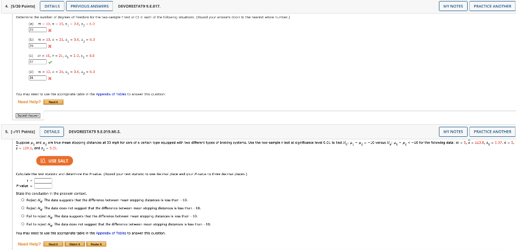 Solved 4. [5/20 Points] DETAILS PREVIOUS ANSWERS DEVORESTAT9 | Chegg.com