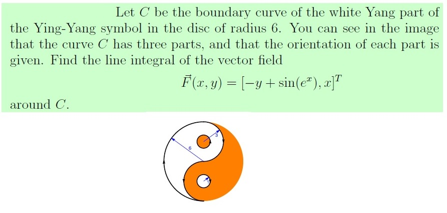 Solved Let C be the boundary curve of the white Yang part of | Chegg.com