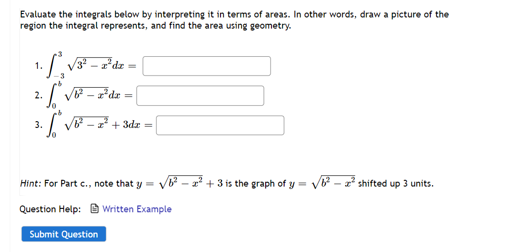 Solved Evaluate the integrals below by interpreting it in | Chegg.com