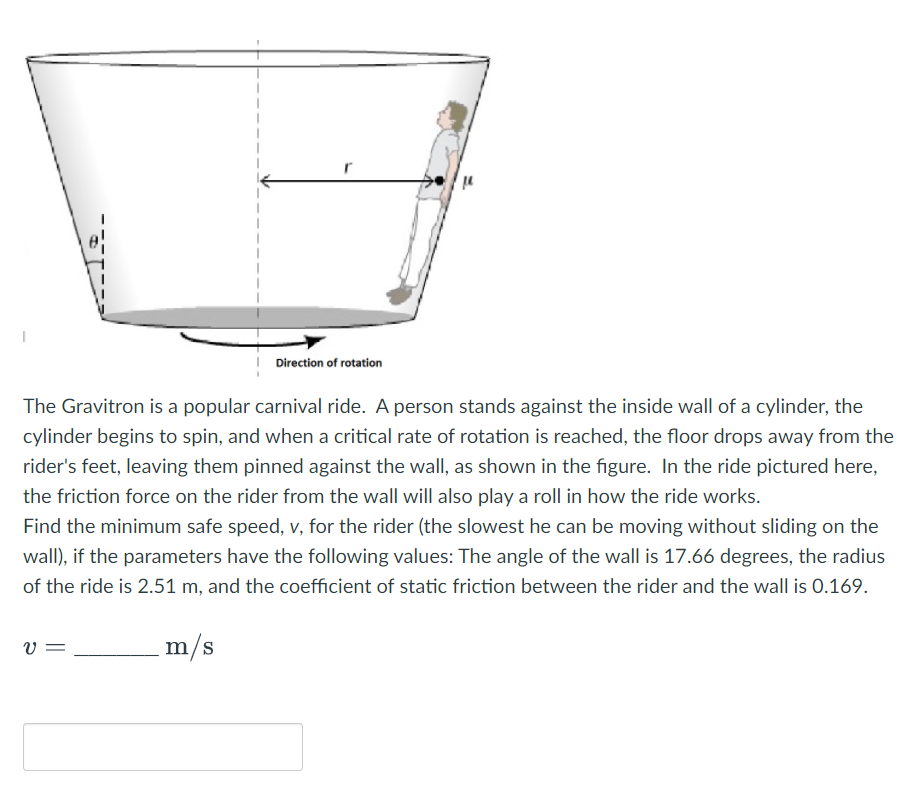 Solved 1 Direction of rotation The Gravitron is a popular | Chegg.com