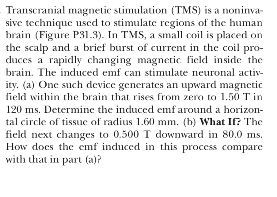Solved - Transcranial magnetic stimulation (TMS) is a | Chegg.com