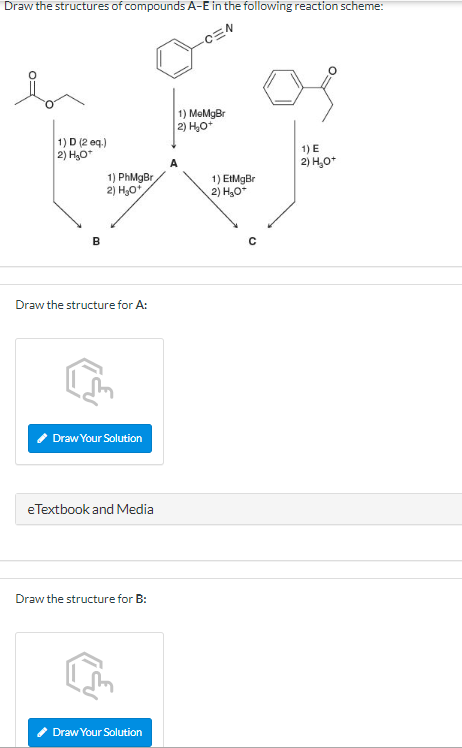 Solved Draw the structures of compounds A−E in the following | Chegg.com