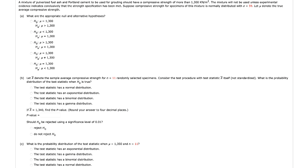 Solved average compressive strength. (a) What are the | Chegg.com