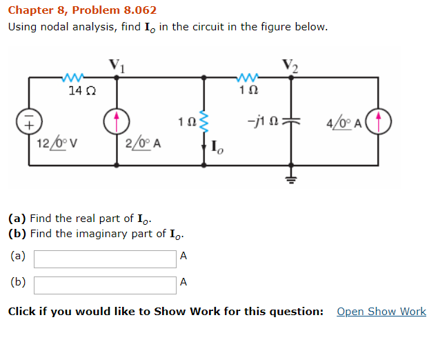 Solved Chapter 8, Problem 8.062 Using nodal analysis, find | Chegg.com