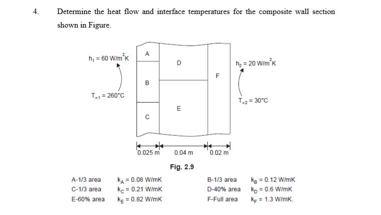 Solved 4. Determine the heat flow and interface temperatures | Chegg.com