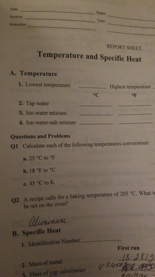 Solved Date Name Section Team Instructor REPORT SHEET | Chegg.com Solved Date Name Section Team Instructor REPORT SHEET | Chegg.com