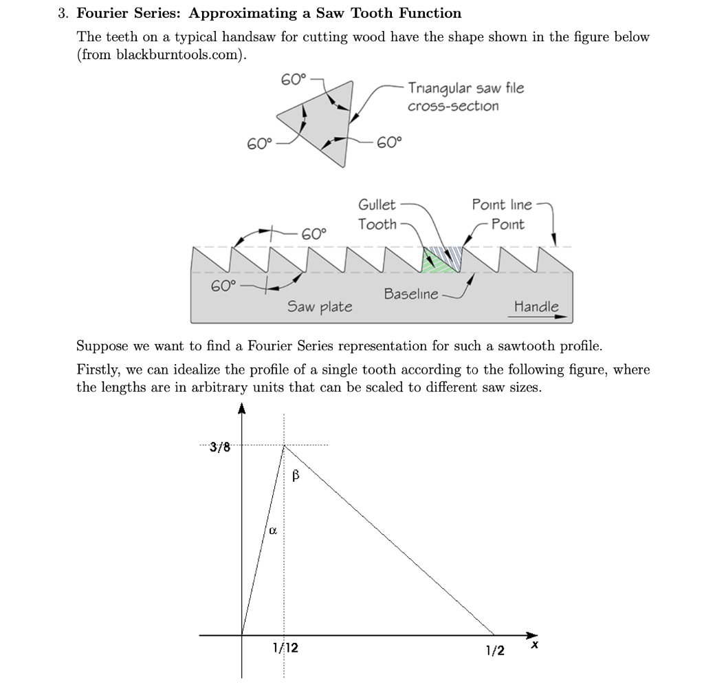 3. Fourier Series: Approximating a Saw Tooth Function | Chegg.com