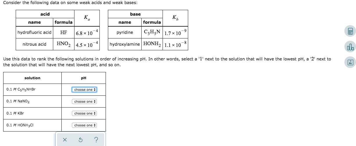 Solved Consider the following data on some weak acids and | Chegg.com