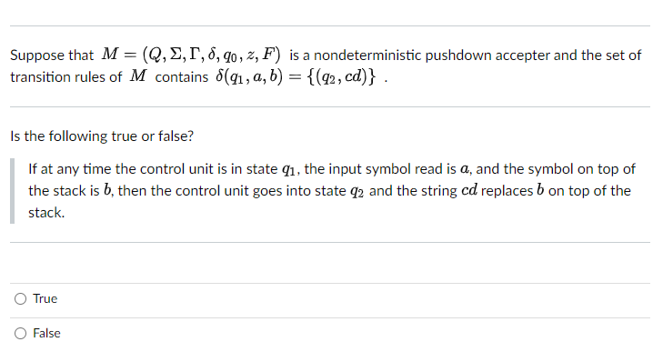 Suppose that M=(Q,Σ,Γ,δ,q0,z,F) is a nondeterministic | Chegg.com