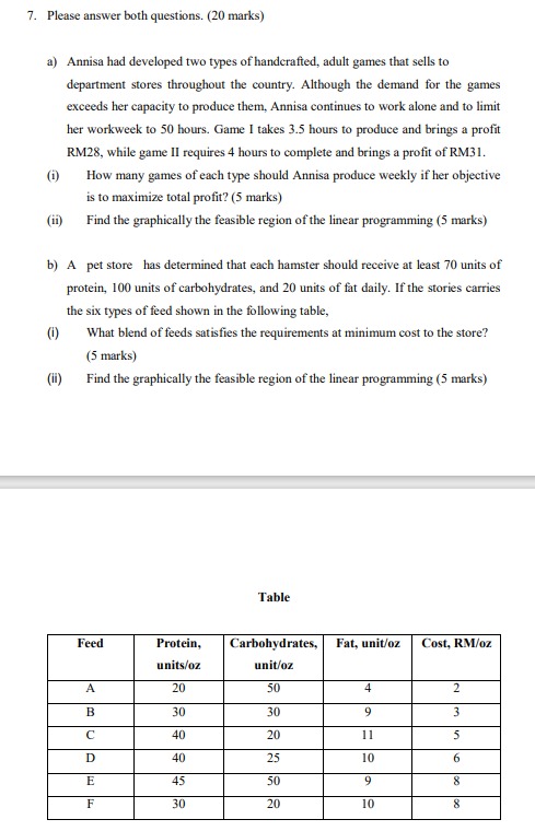 Solved 7. ﻿Please answer both questions. ( 20 ﻿marks) ﻿a) | Chegg.com