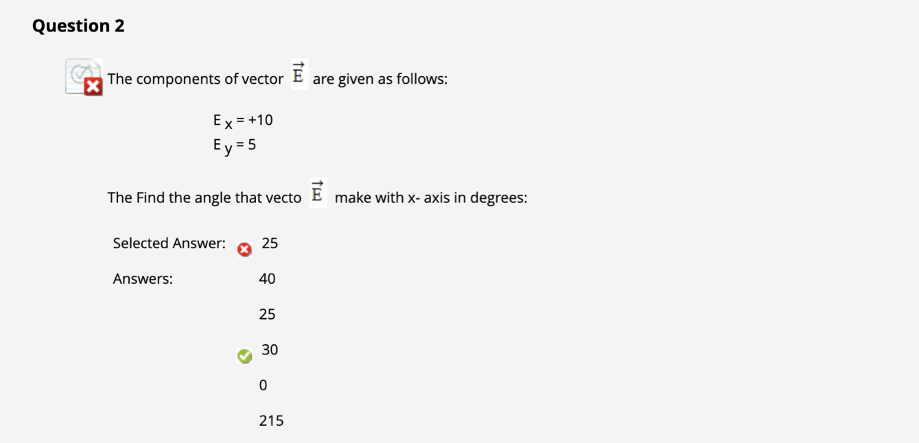 Solved The components of vector E are given as follows: | Chegg.com