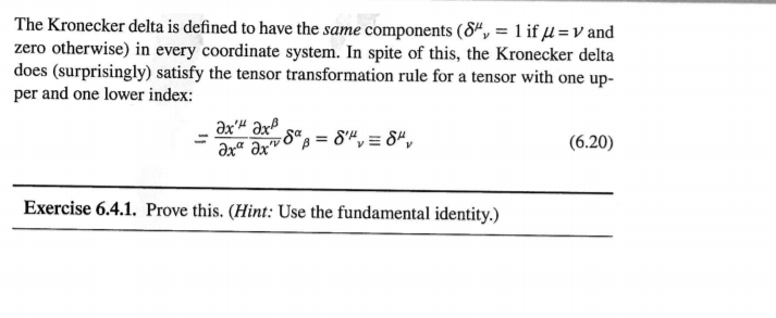 Solved The Kronecker delta is defined to have the same | Chegg.com