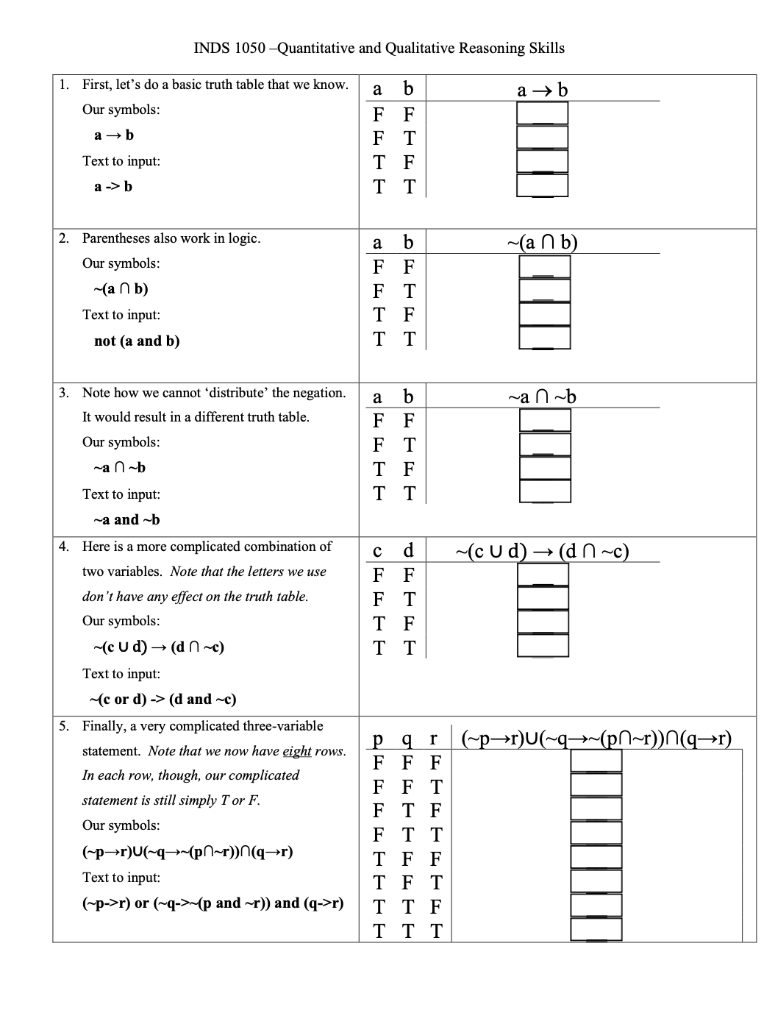 Solved INDS 1050-Quantitative and Qualitative Reasoning | Chegg.com