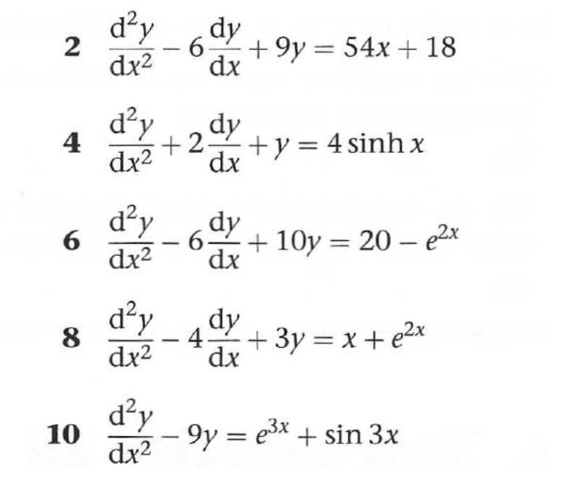 Solved dạy 2 dy 6 +9y = 54x + 18 dx dx2 dạy 4 dx2 *2 dy +y = | Chegg.com