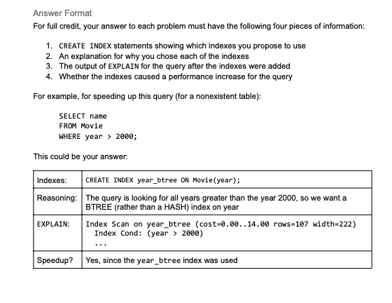 Solved Answer Format For full credit, your answer to each | Chegg.com