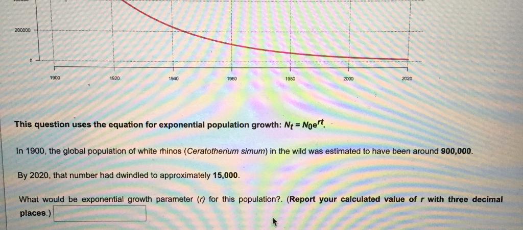 Solved This question uses the equation for exponential | Chegg.com