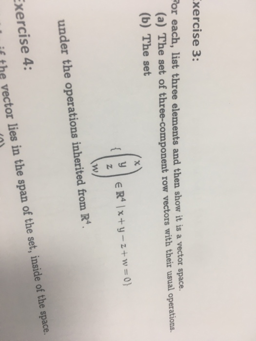 Solved xercise 3: or each, list three elements and then show | Chegg.com