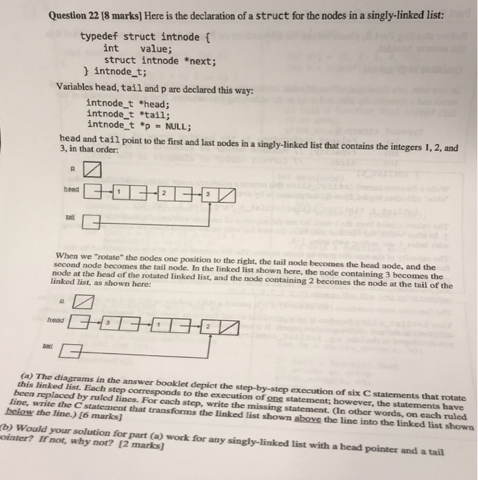 Solved Question 22 18 marks] Here is the declaration of a | Chegg.com