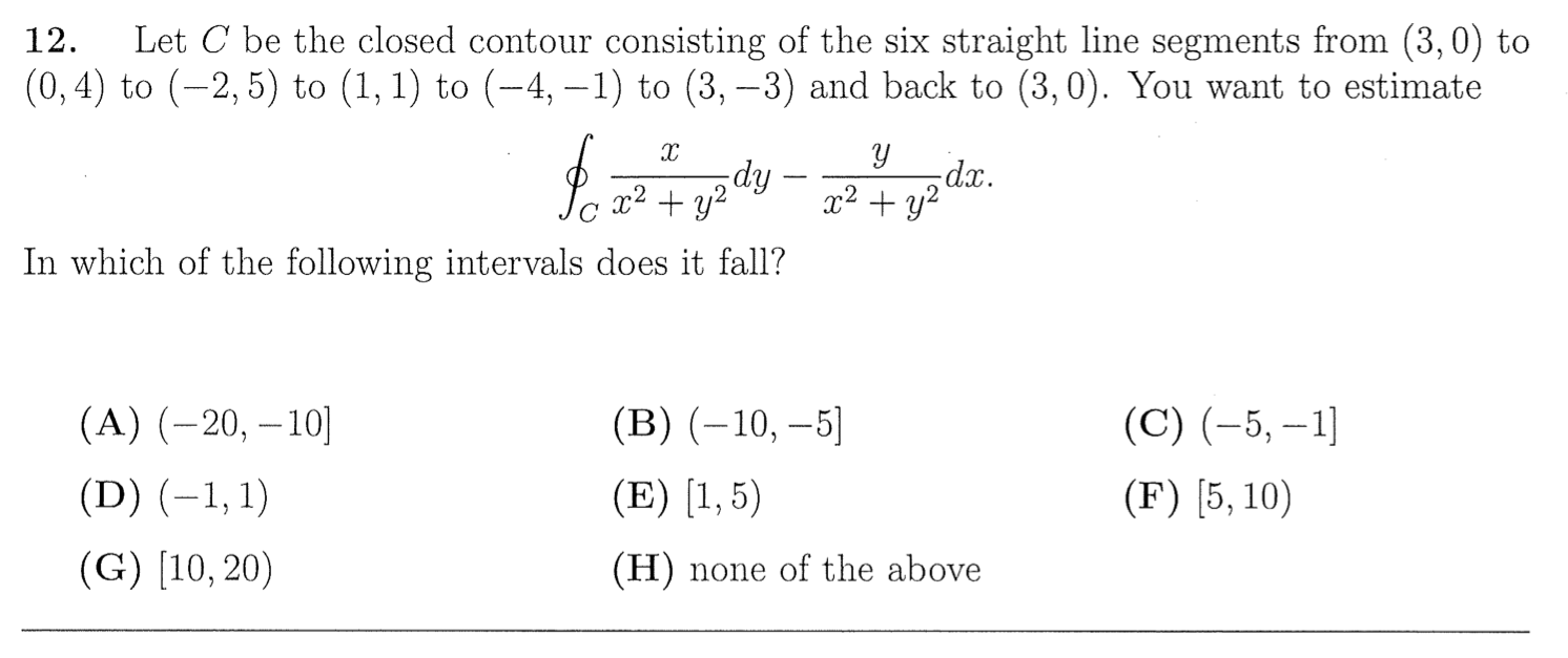 Solved 12. Let C be the closed contour consisting of the six | Chegg.com