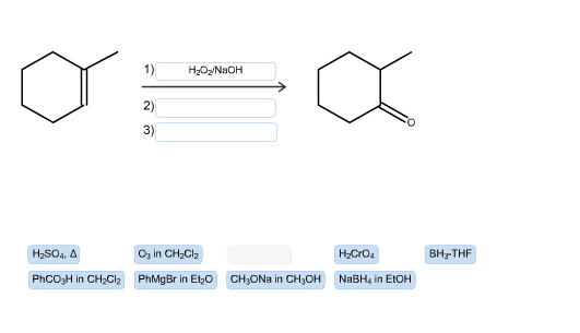 Solved 1) HO2NaOH 2) 3) HSO AO in CHCh PhCO3H in CH2Cl2 | Chegg.com