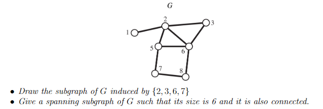 Solved Question 5. Here is a graph G: G 3 • Draw the | Chegg.com