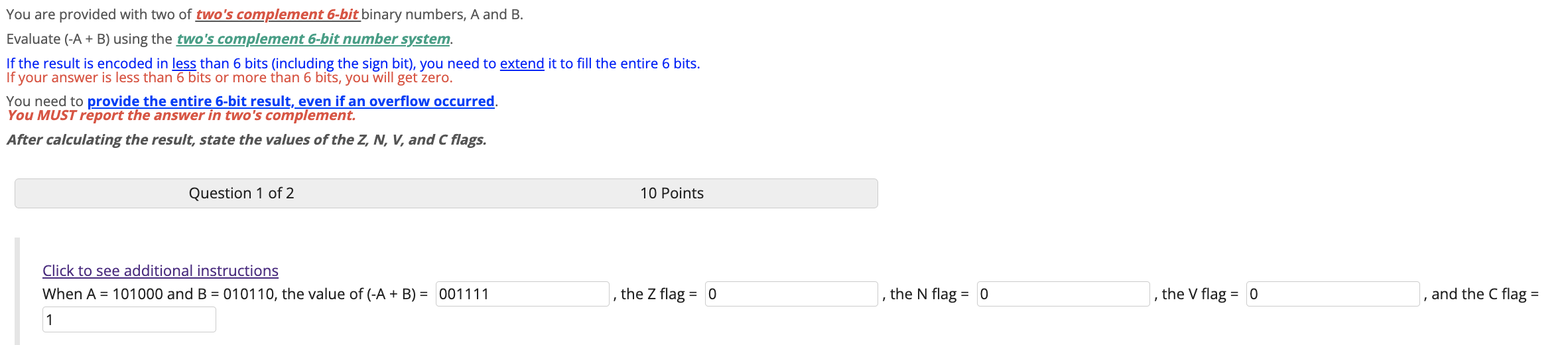 Solved You are provided with two of two's complement 6-bit | Chegg.com
