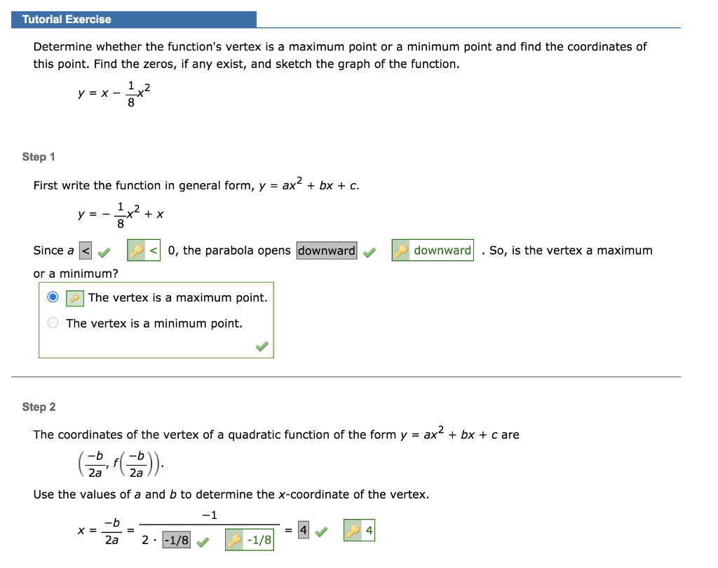 Solved Tutorial Exercise Determine whether the function's | Chegg.com