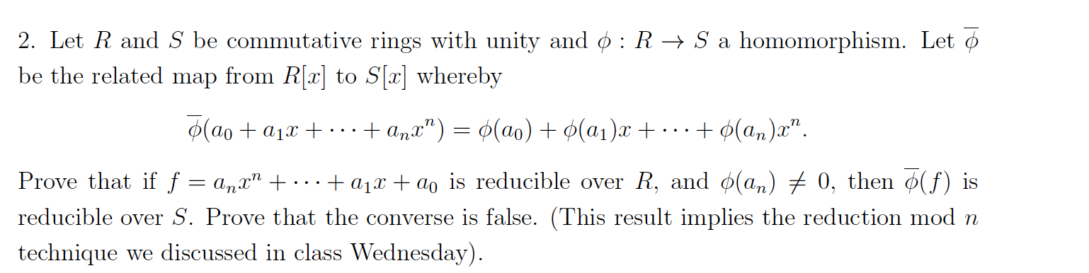 Solved 2. Let R and S be commutative rings with unity and 0 | Chegg.com