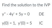 Solved Find the solution to the IVP | Chegg.com