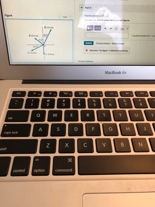Solved Part H Find the diection of B-A Express your answer | Chegg.com