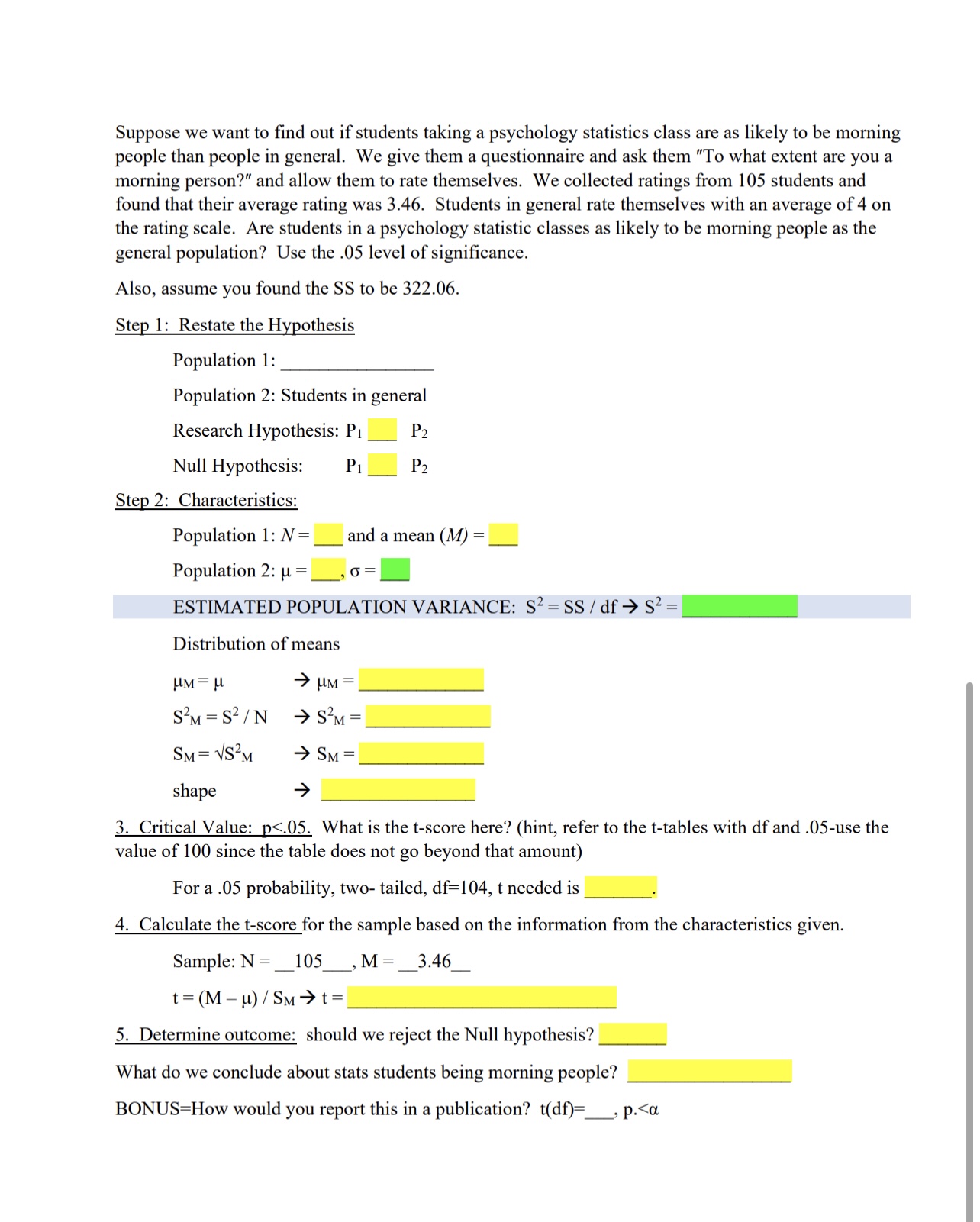 Solved 1. Restate the question as a research hypothesis and | Chegg.com
