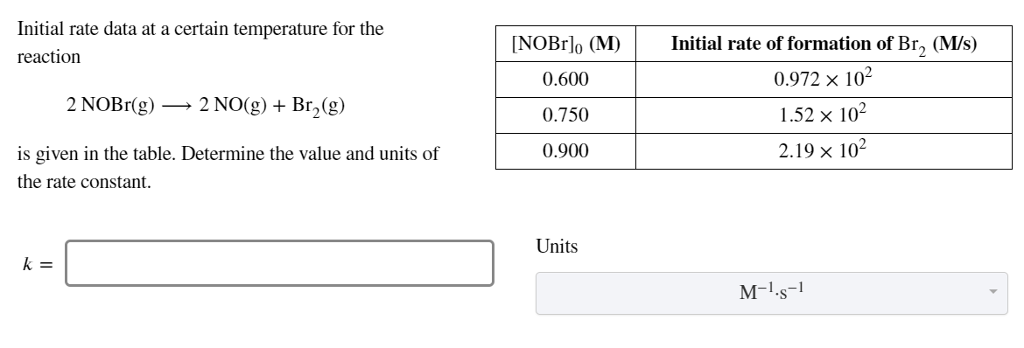 Solved Initial rate data at a certain temperature for the | Chegg.com Solved Initial rate data at a certain temperature for the | Chegg.com